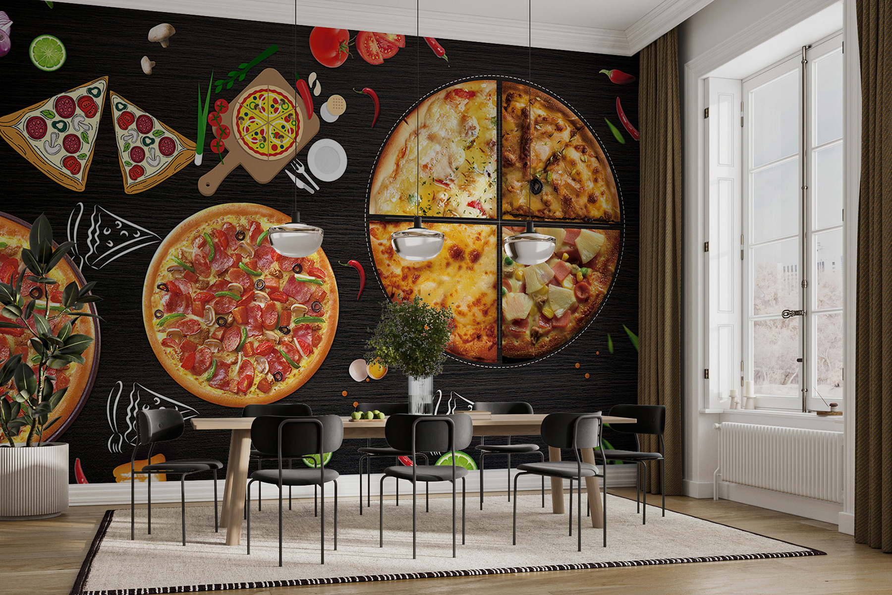 Wall Mural Photo Wallpaper Pizza Nr. u97436 | Uwalls