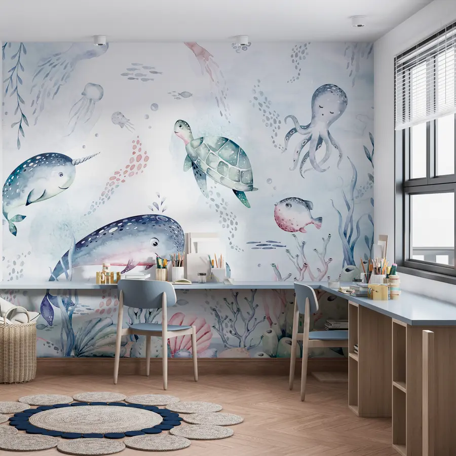 Tropical fish wall murals USA buy at Uwalls