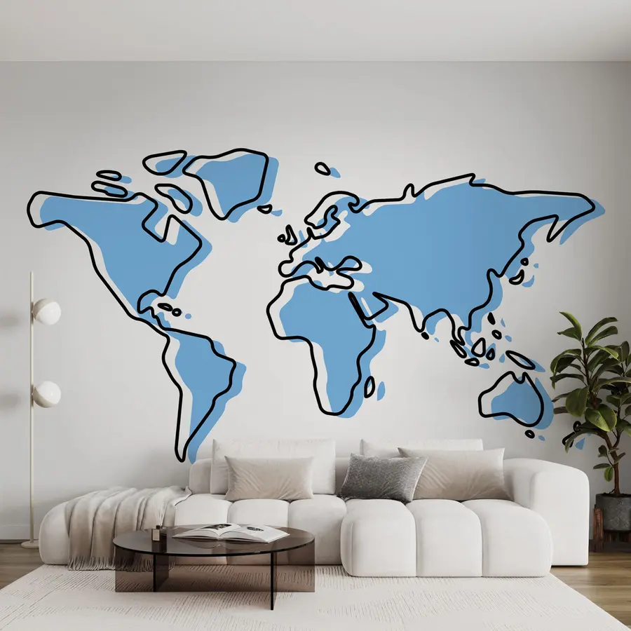 World Map Wall Murals buy in USA - Shop Uwalls