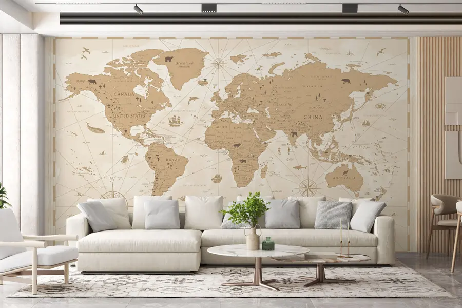 World Map Wall Murals buy in USA - Shop Uwalls